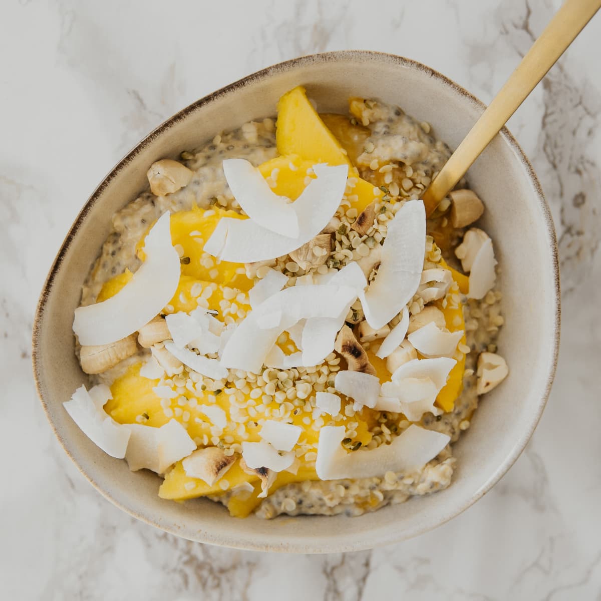 Mango Coconut Oatmeal | Cookies and Salt